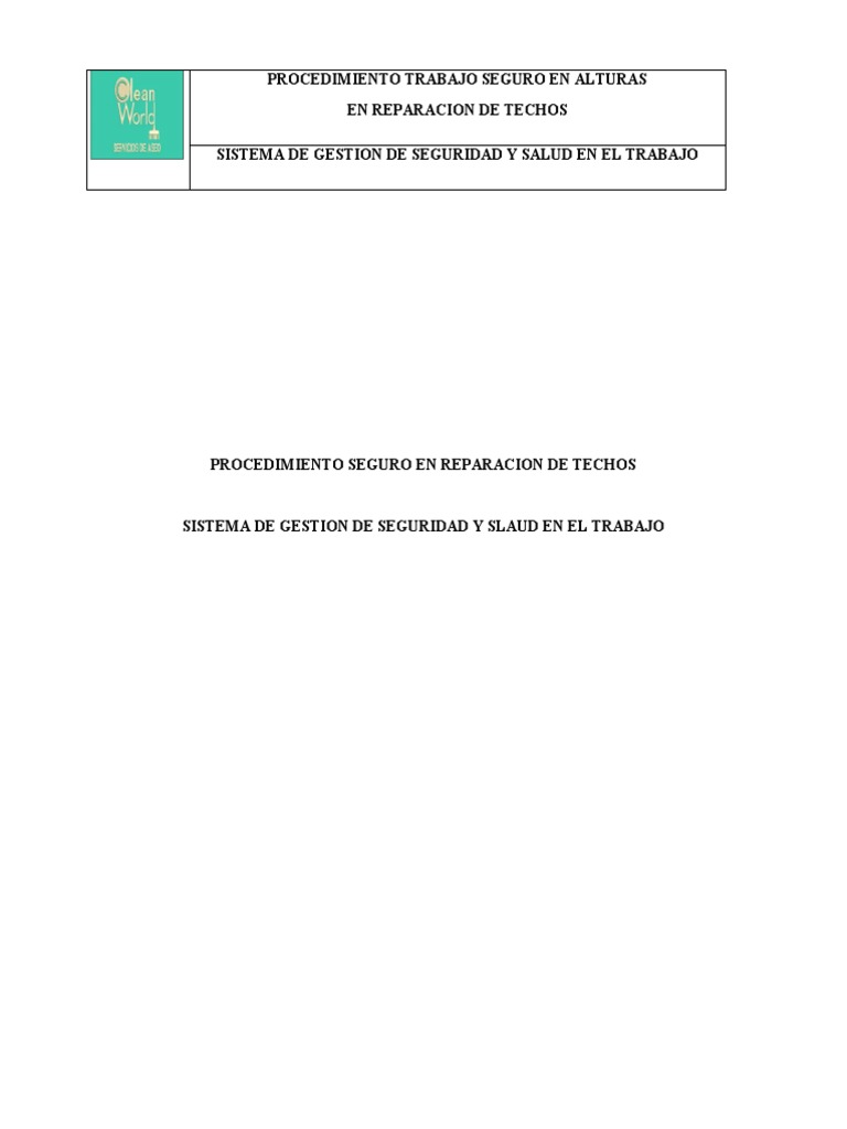 Trabajo Seguro en Alturas: Techos | PDF | Andamio