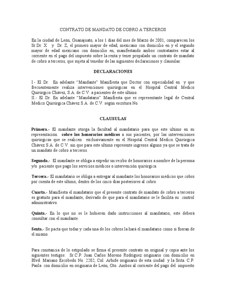 Contrato de Mandato | PDF