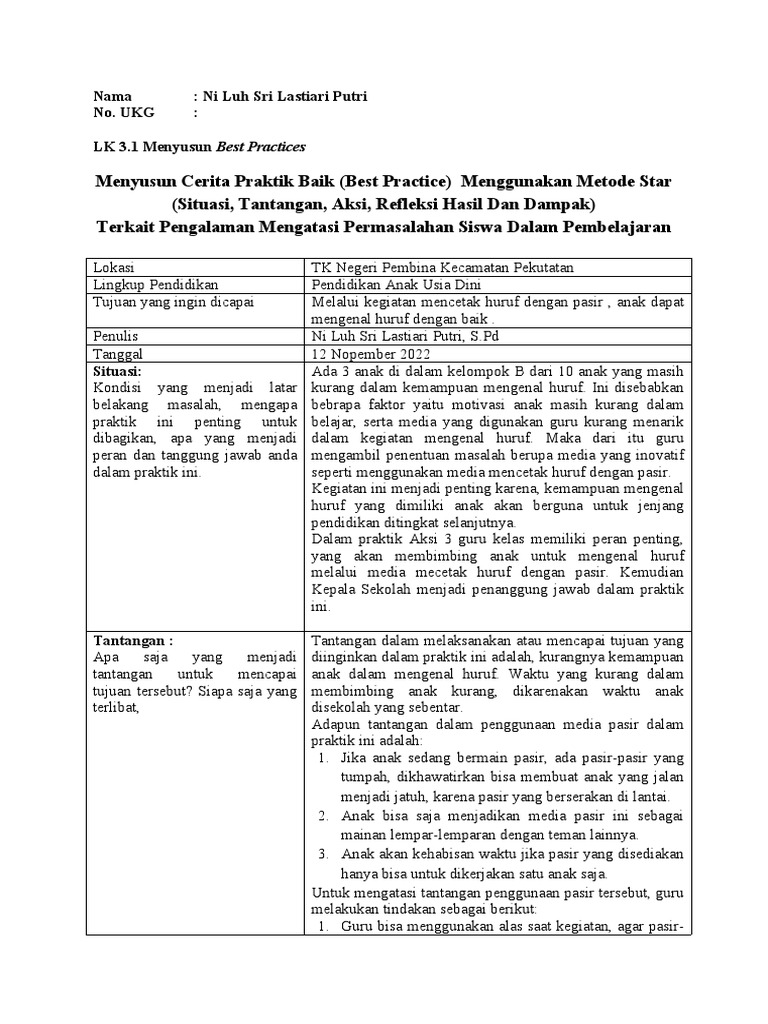 LK 3.1 Aksi 3 Ni Luh Sri Lastiari Putri | PDF