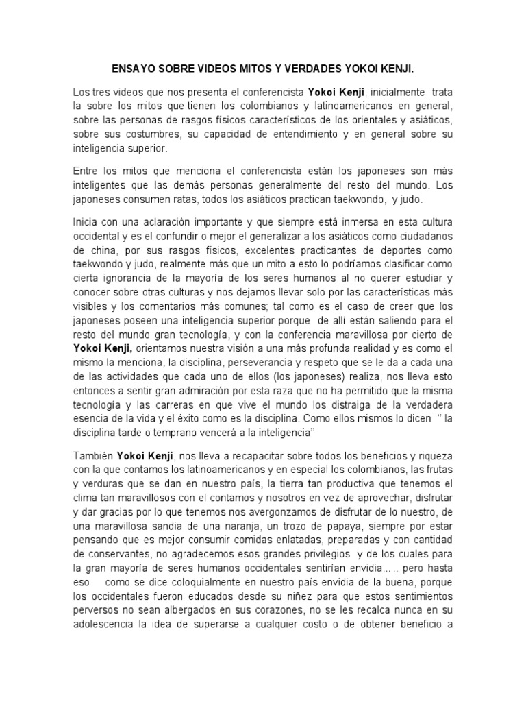 Ensayo Yokoi Kenji | PDF
