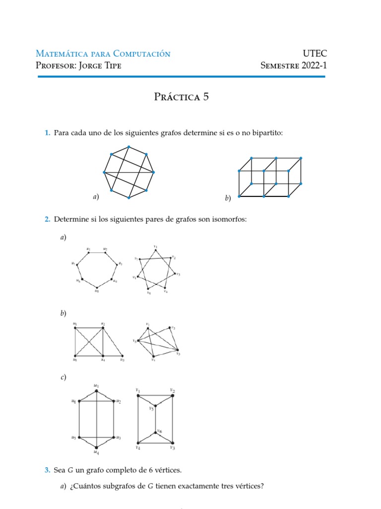 Práctica 5 | PDF | Teoría de grafos | Vértice (teoría de grafos)
