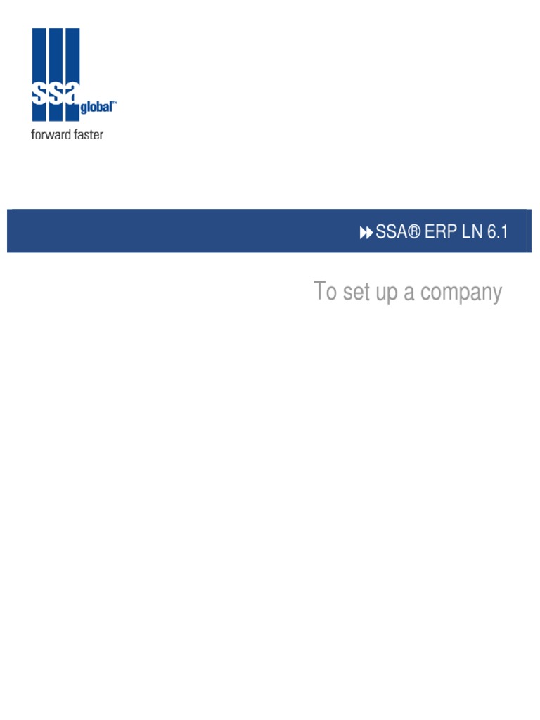 SSA® ERP LN 6 (1) .1 - To Set Up A Company | PDF | Enterprise Resource ...