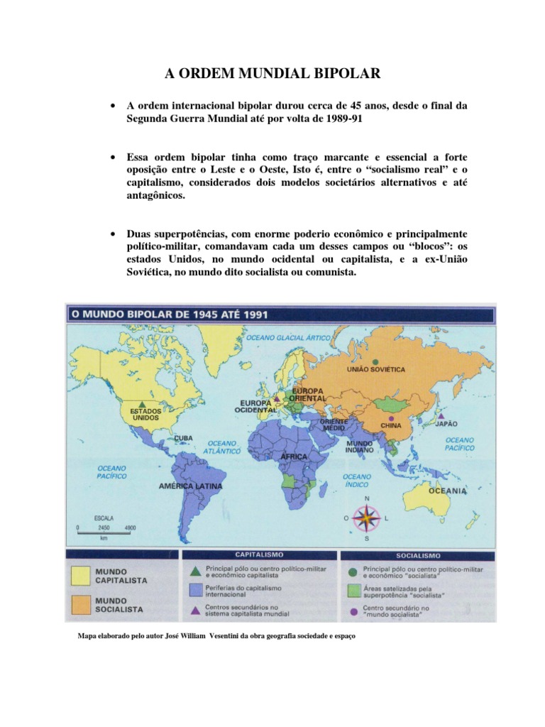A Ordem Mundial Bipolar e a Guerra Fria | PDF | Superpotências | Guerra ...