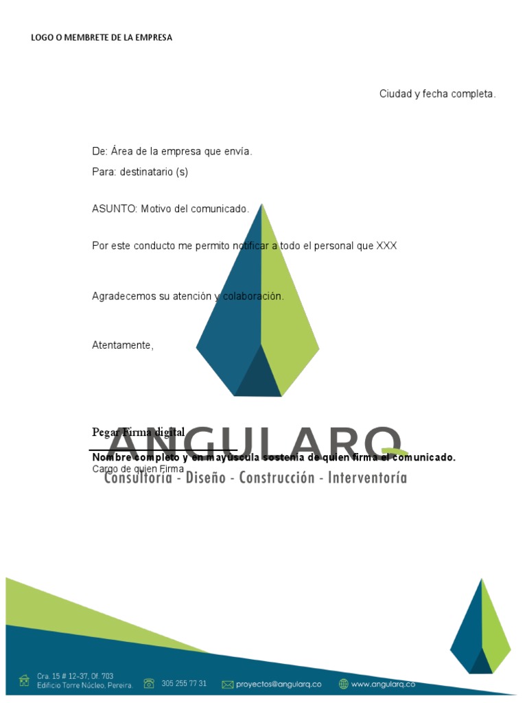 Plantilla Formato de Comunicados | PDF