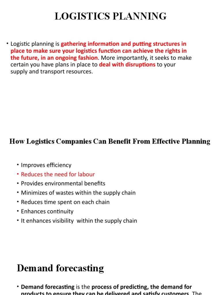 Logistics Planning | PDF | Logistics | Scheduling (Production Processes)