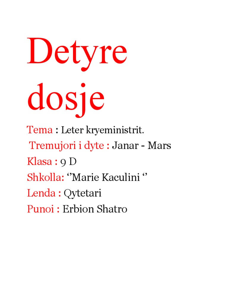 Detyre Dosje Qytetari | PDF