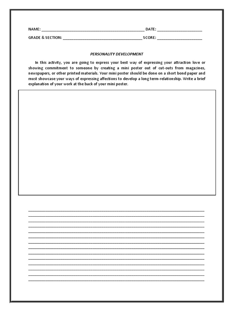 Mini Poster Personal Relationship | PDF