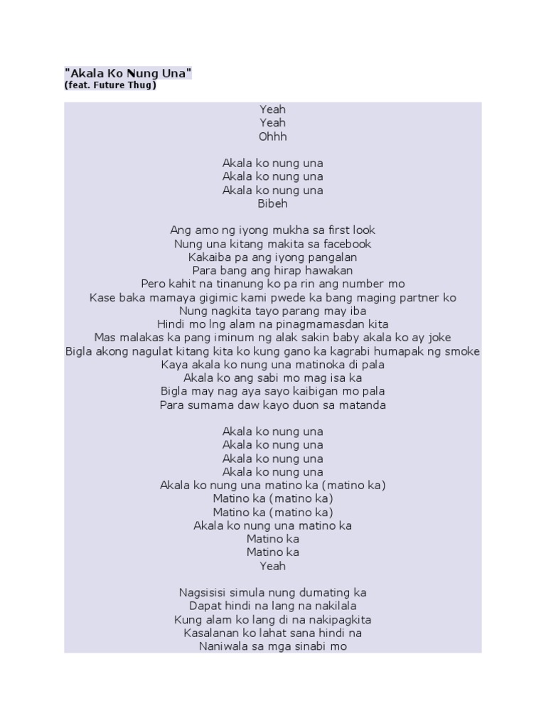 Akala Ko Nung Una OC Dawgs Lyrics | PDF