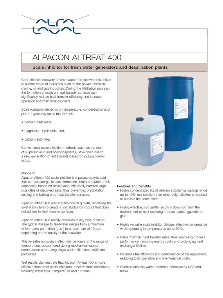 Alpacon Altreat 400: An Effective Polycarboxylic Acid Scale Inhibitor ...