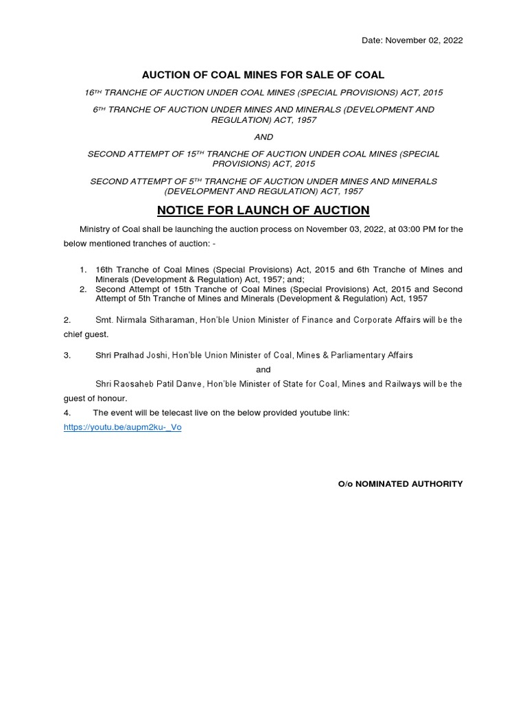 Comm Revised Notice Regarding Launch of 6th Round of Auction 03112022 ...