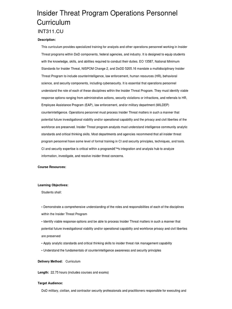 INT311.CU CDSE Course Description | PDF | Computer Security | Security