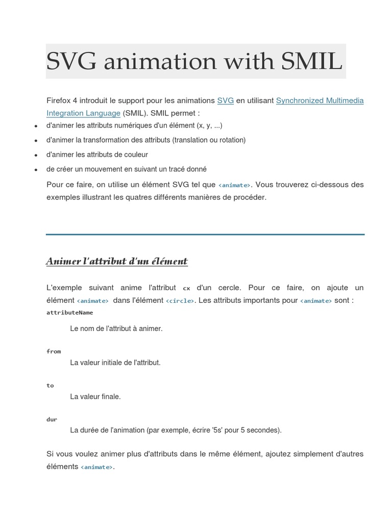 Animations SVG avec SMIL dans Firefox | PDF