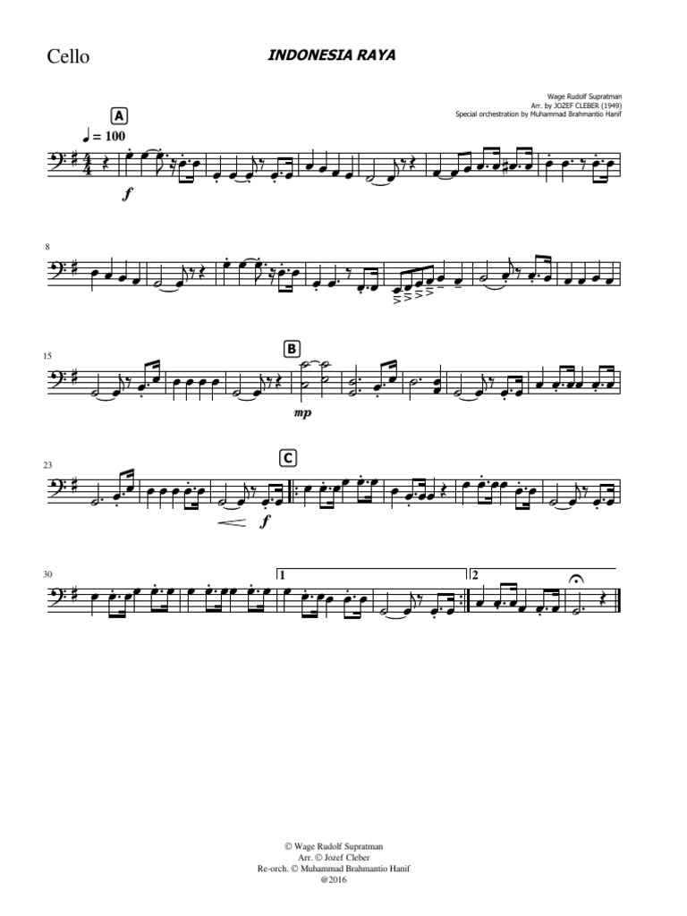 Partitur Indonesia Raya | PDF