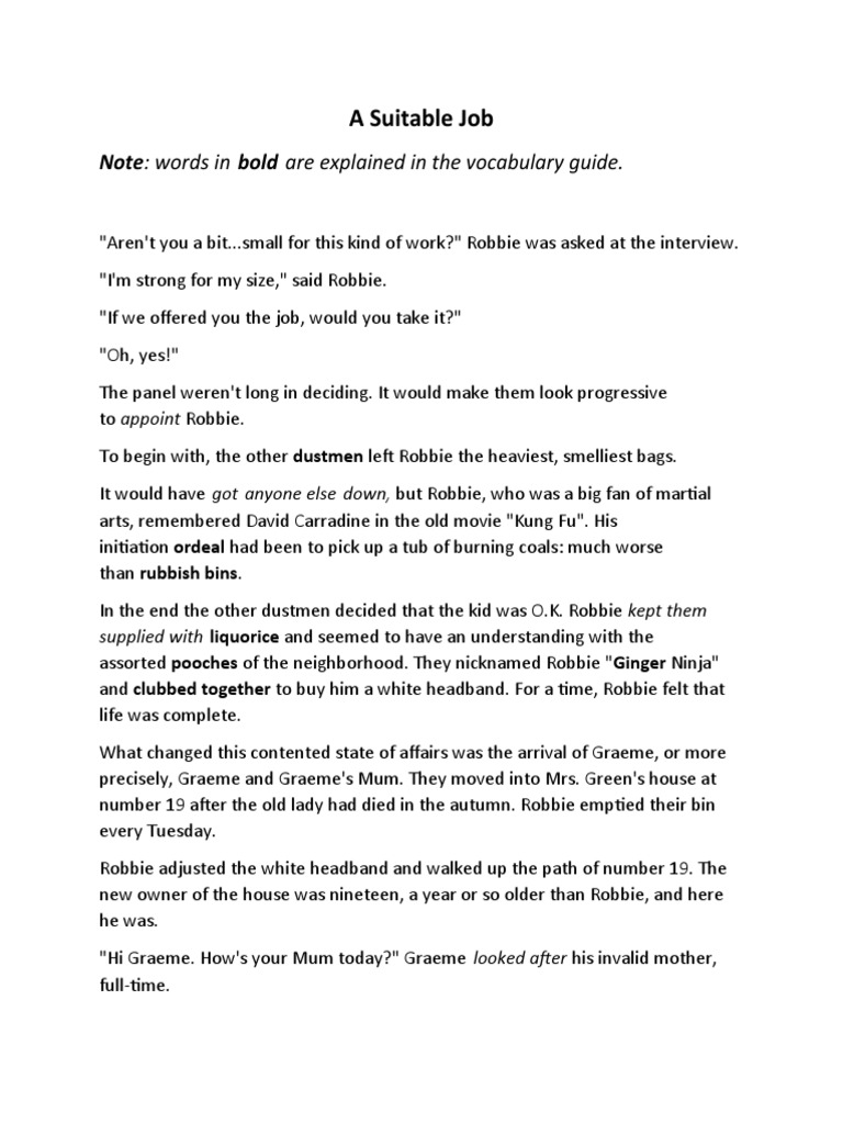 A Suitable Job | PDF