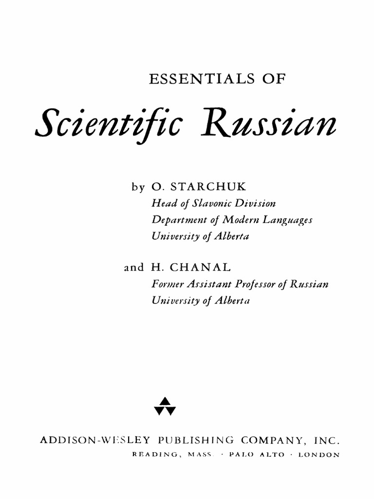 O. Starchuk and H. Chanal - Essentials of Scientific Russian - Addison ...