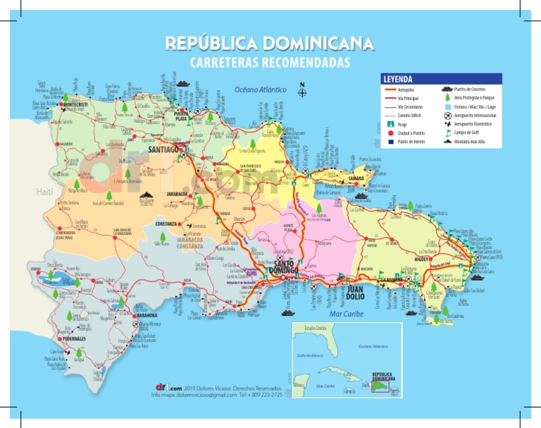 Mapa Carreteras 8.5x1122 Espan Ol Sept.2019 | PDF | República Dominicana