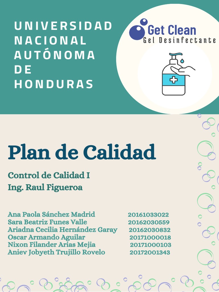 Plan de Calidad Gel Desinfectante Get Clean | PDF | Calidad (comercial ...