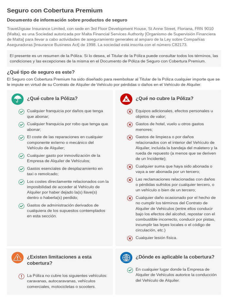 IPID | PDF | Póliza de seguros | Seguro