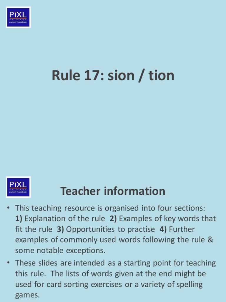 Tion vs Sion Spelling Rules Guide | PDF | Cognitive Science | Cognition