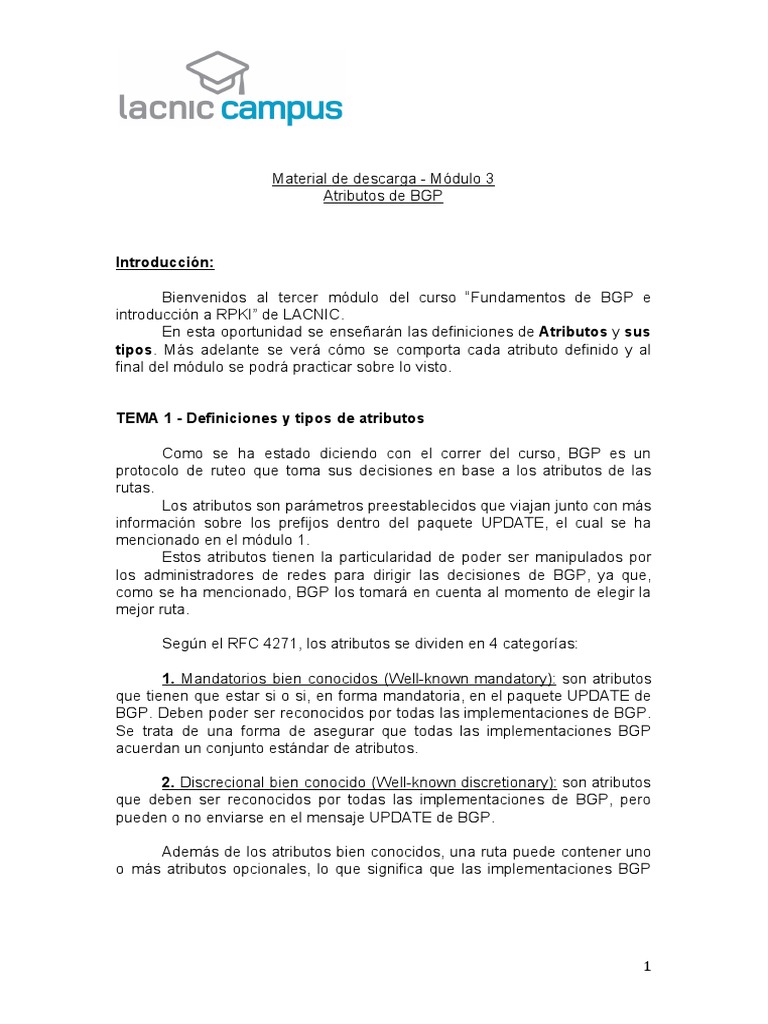 BGP+RPKI LACNIC Modulo 3 | PDF | Arquitectura de internet ...