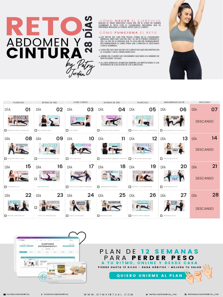 Reto 28 Días: Abdomen y Cintura Planos | PDF