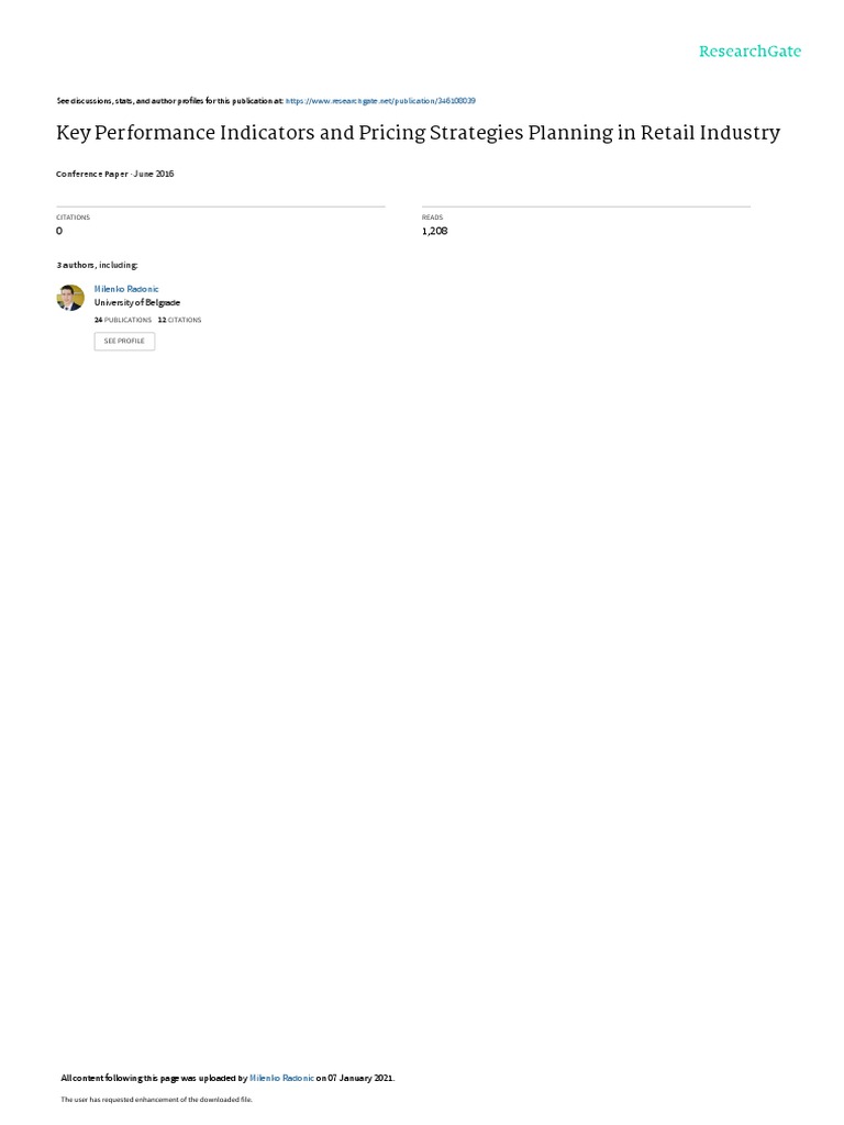 Key Performance Indicators and Pricing Strategies Planning in Retail ...