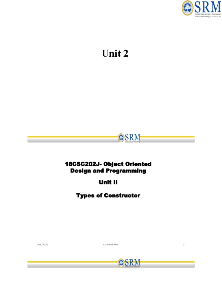 Oodp Unit 2 Pdf Programming Constructor Object Oriented Programming 2530
