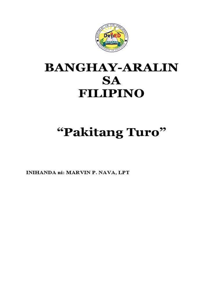 Banghay Aralin Sa Filipino Ni Marvin Nava, LPT | PDF