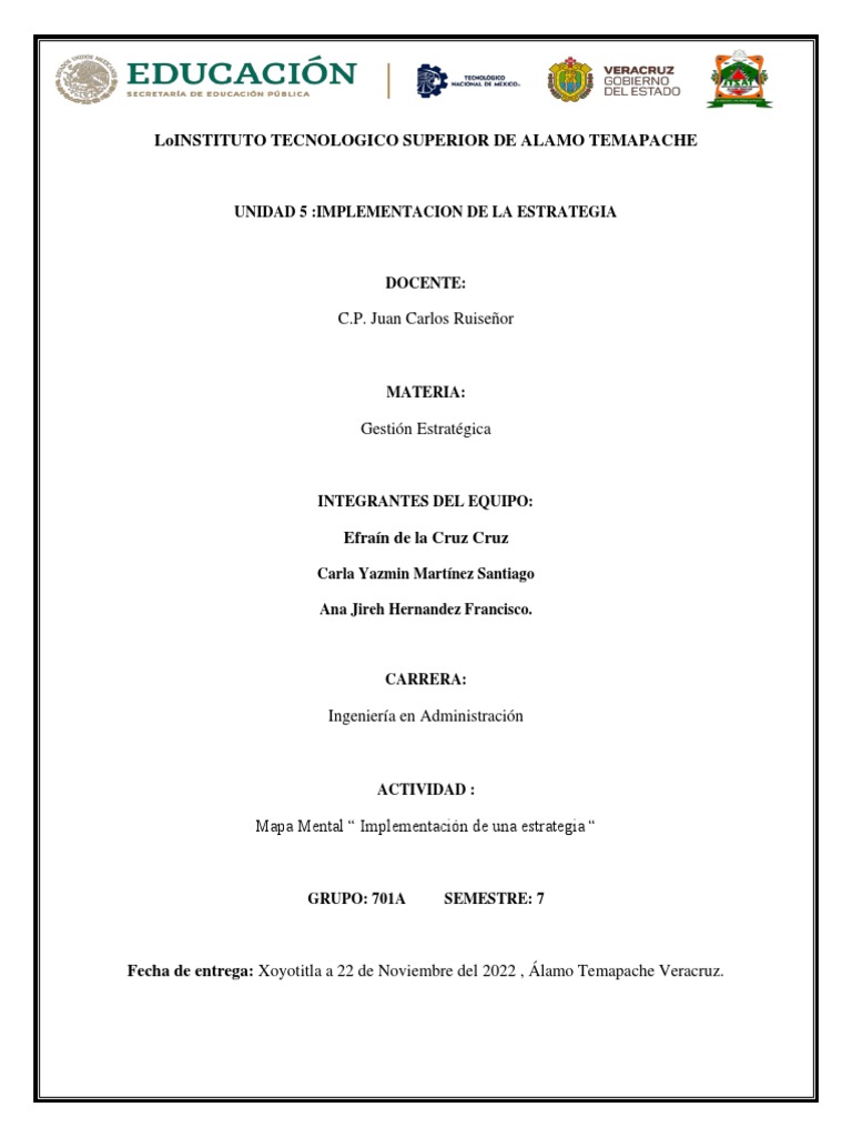 U5 Mapa Mental - Implementacion de La Estrategia | PDF | Planificación ... U5 Mapa Mental - Implementacion de La Estrategia | PDF | Planificación ...