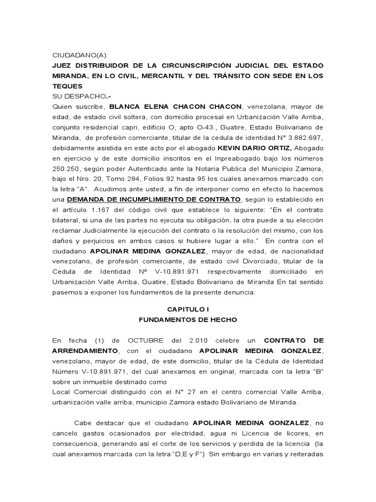 Modelo De Demanda Civil Colombiana