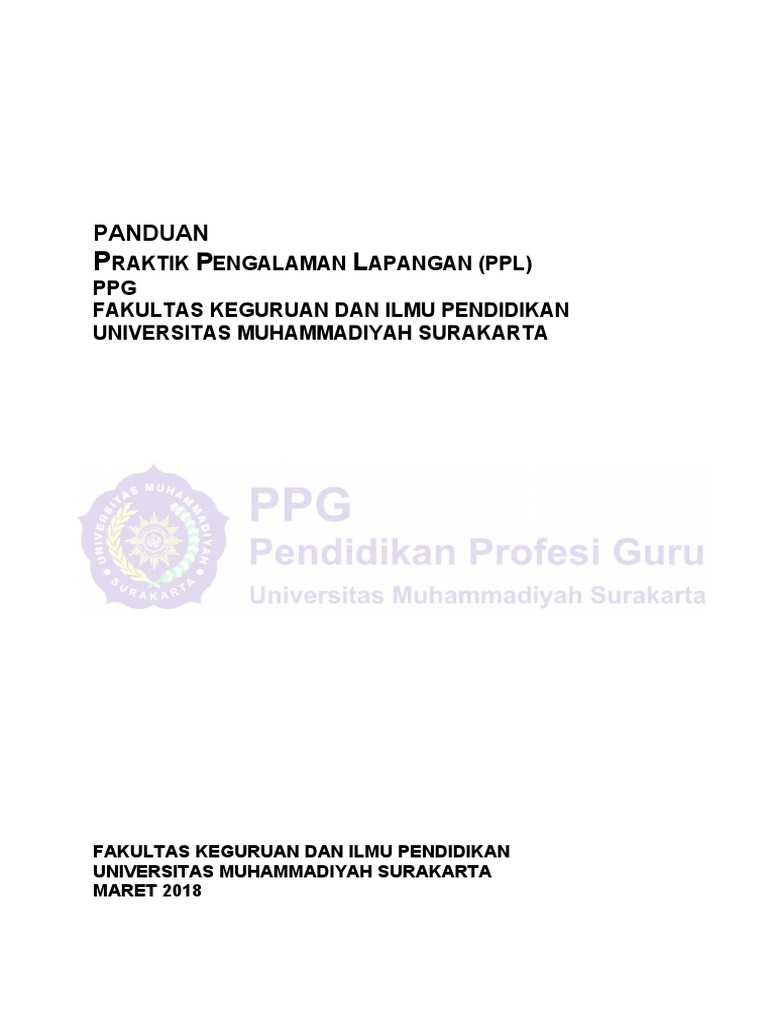 Panduan PPL PPG FKIP UMS 2018 | PDF | Karier & Perkembangan