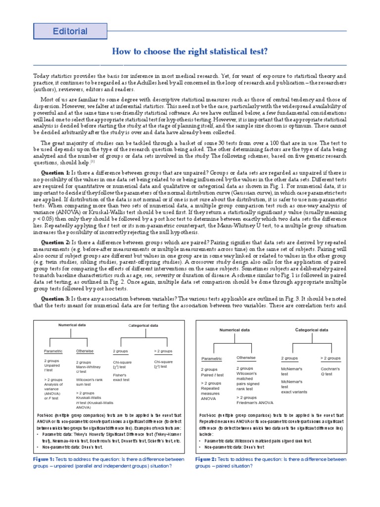 How To Choose The Right Statistical Test? | PDF | Statistics | Analysis ...