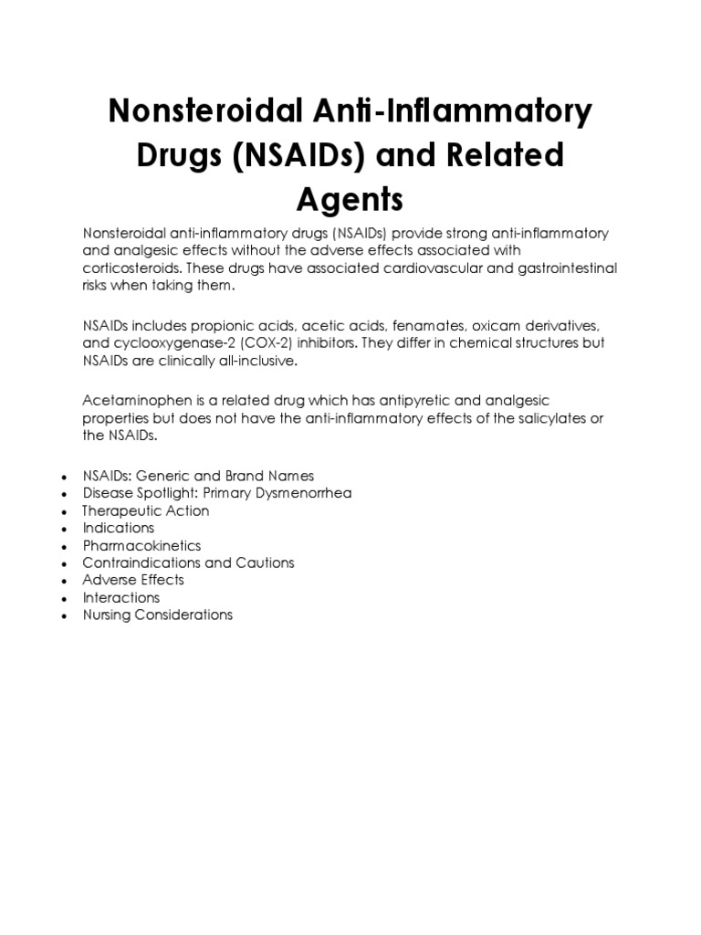 NCM 106 Nsaid's | PDF | Nonsteroidal Anti Inflammatory Drug | Drugs