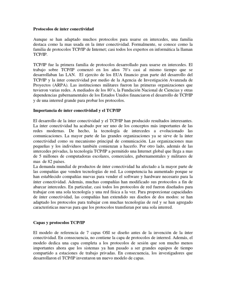 Protocolos de Interconectividad | PDF | Modelo osi | Protocolos de ...