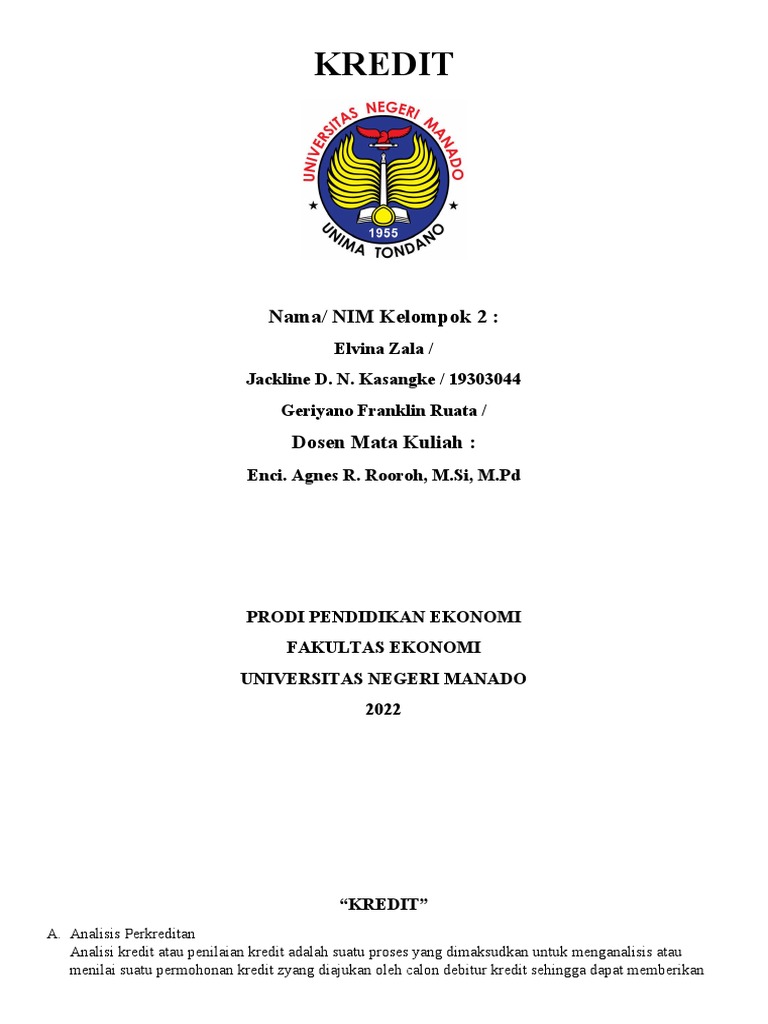 Kredit | PDF | Pengelolaan Keuangan & Uang