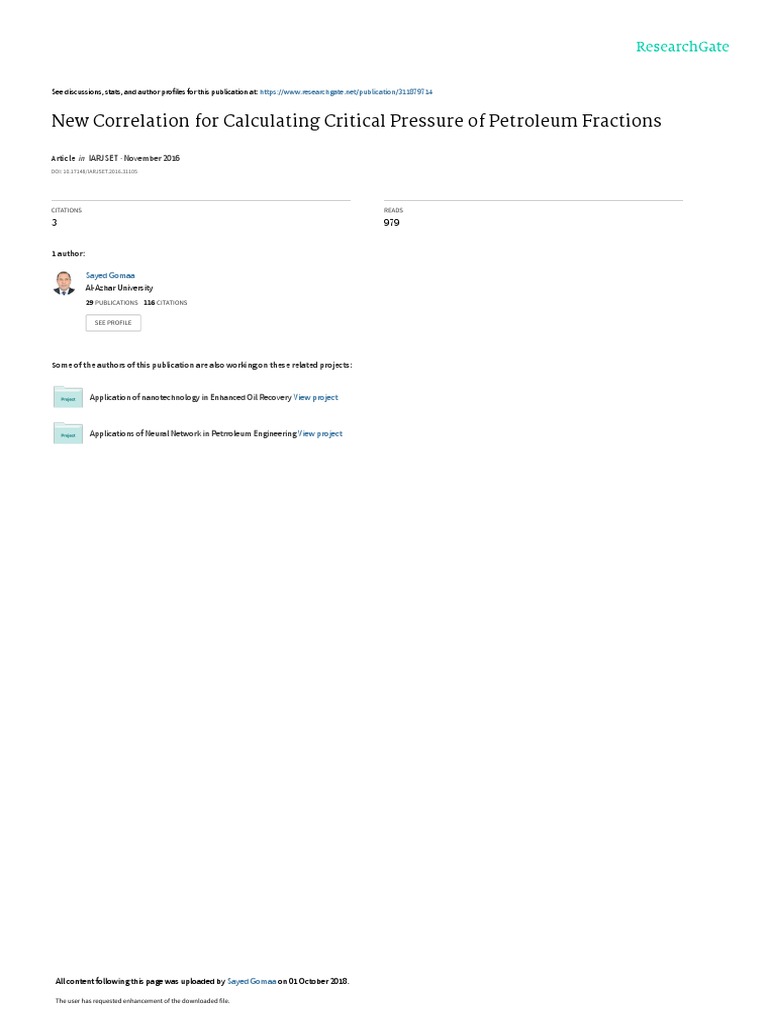New Correlation For Calculating Critical Pressure of Petroleum ...