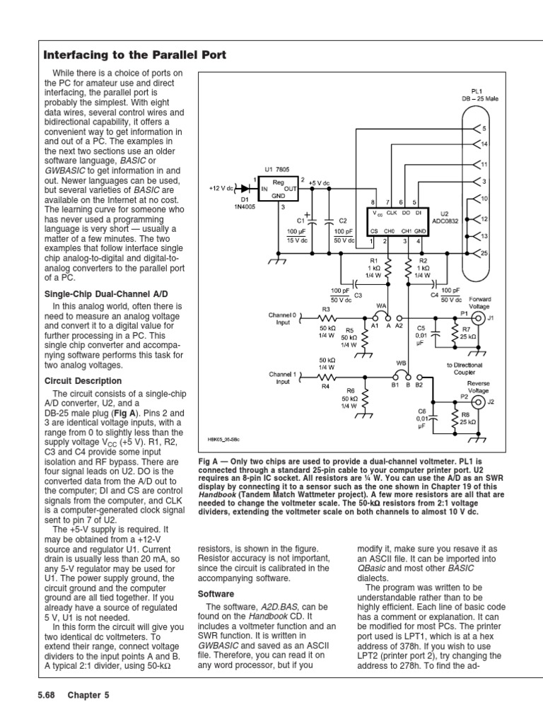 Interfacing To The Parallel Port | PDF | Digital To Analog Converter | Analog To Digital Converter