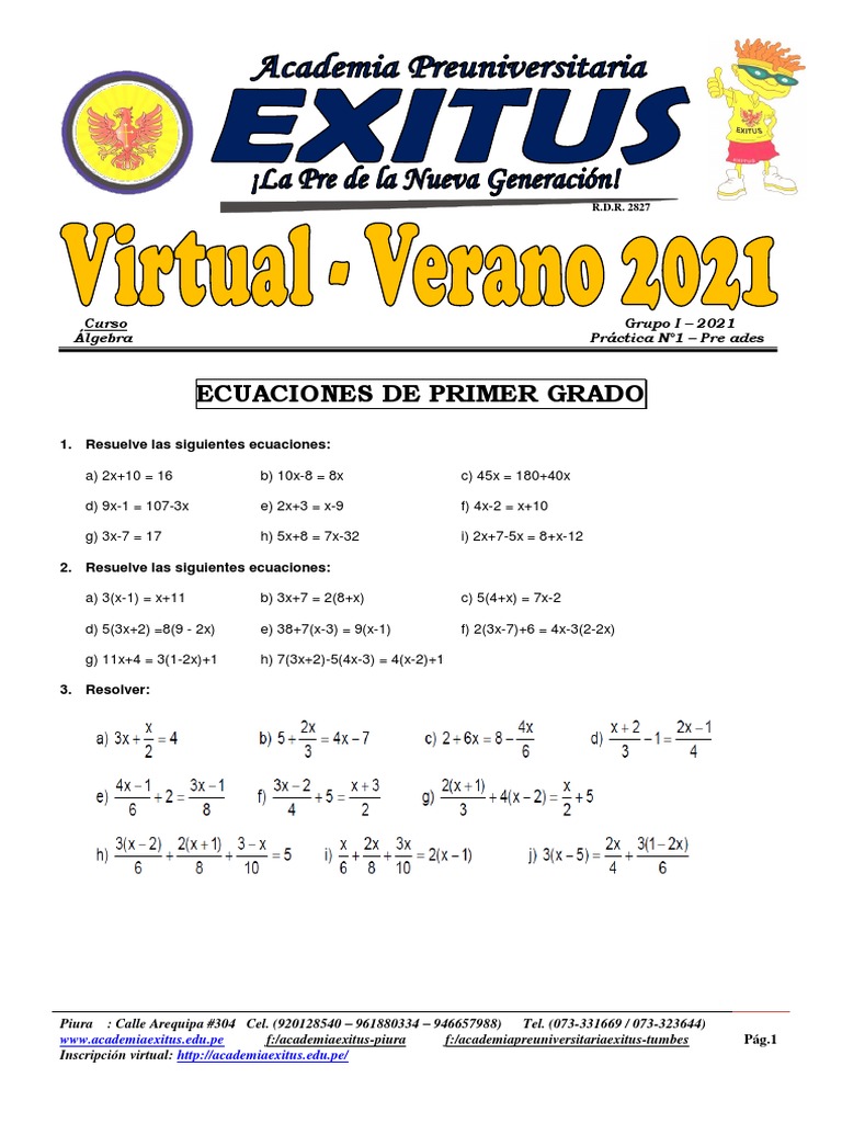Ver21 Pre Ades Alg1 2 | PDF | Matemática Elemental | Conceptos matemáticos