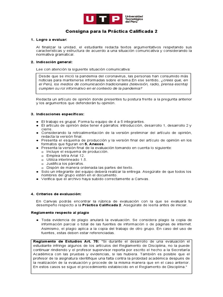 GC N04I ConsignaPC2 21C2A | PDF | Comunicación | Disciplinas GC N04I ConsignaPC2 21C2A | PDF | Comunicación | Disciplinas
