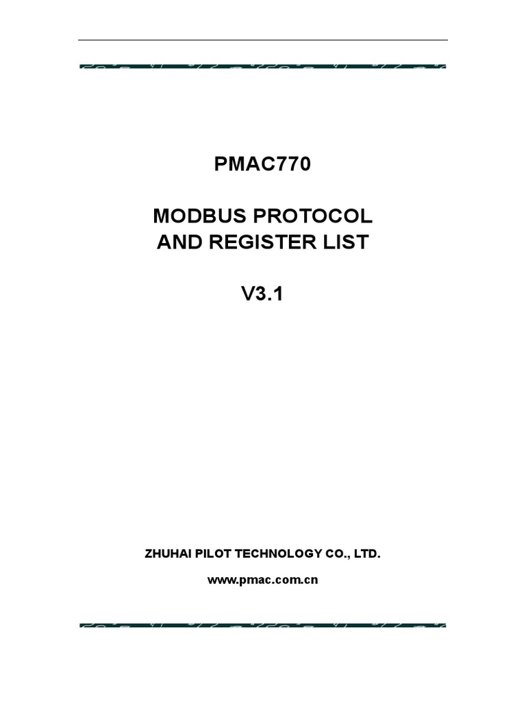 PMAC770 Modbus Protocol Overview | PDF | Information Age | Computer Science
