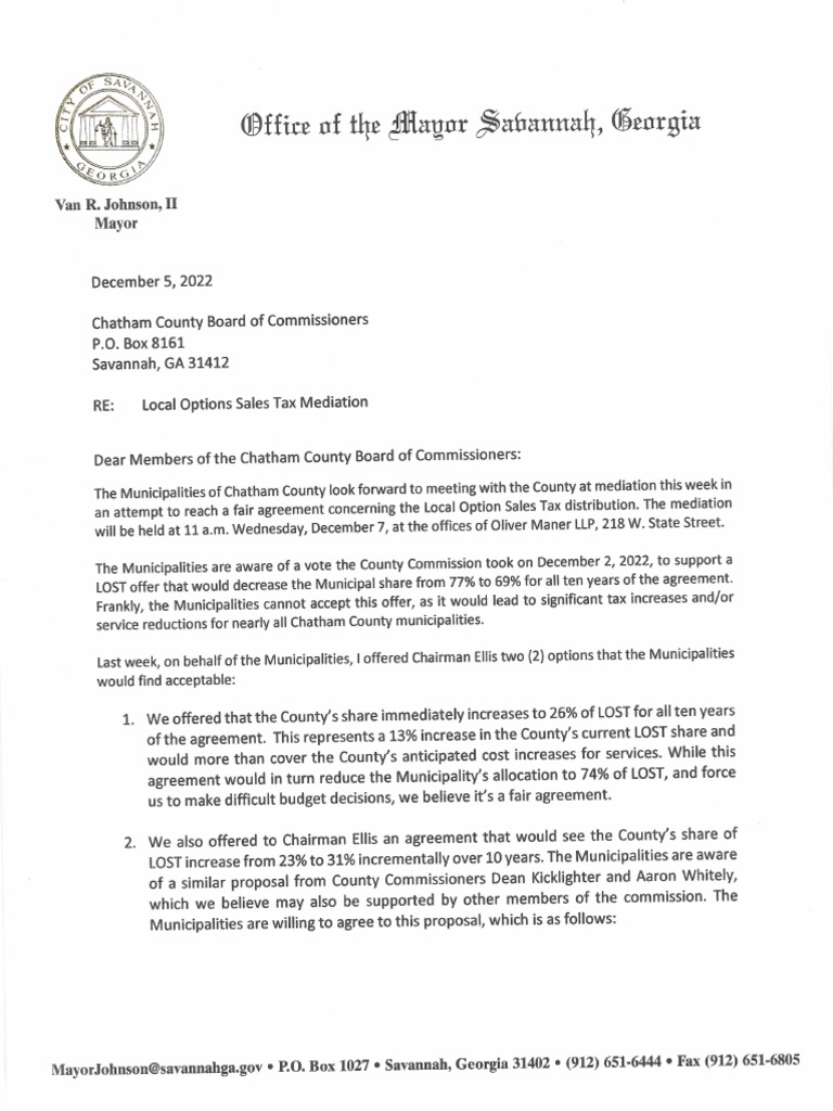 Municipality Letter To County 120522 | PDF