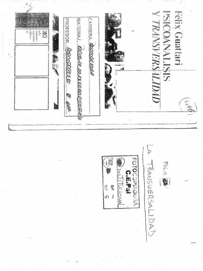 GUATTARI. La Transversalidad.i | PDF