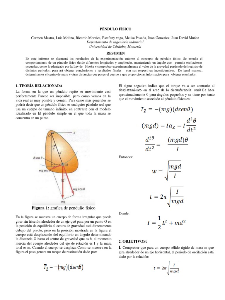 Pendulo Fisico | PDF | Péndulo | Mecánica