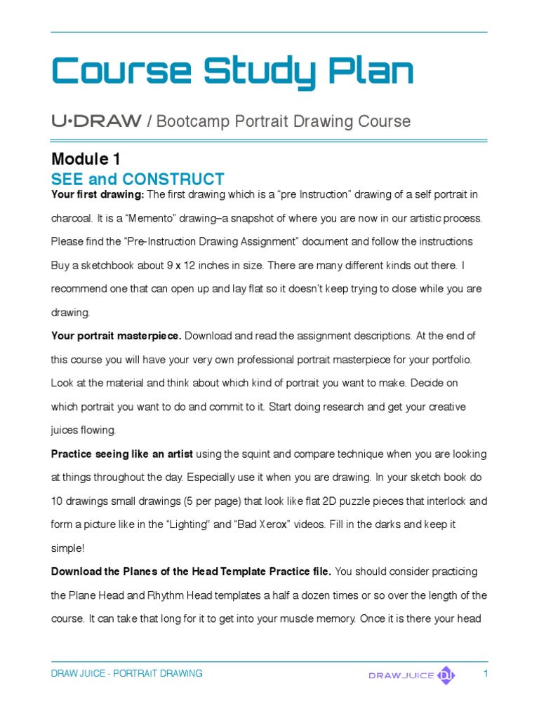 U Draw Bootcamp Study Plan | PDF | Drawing