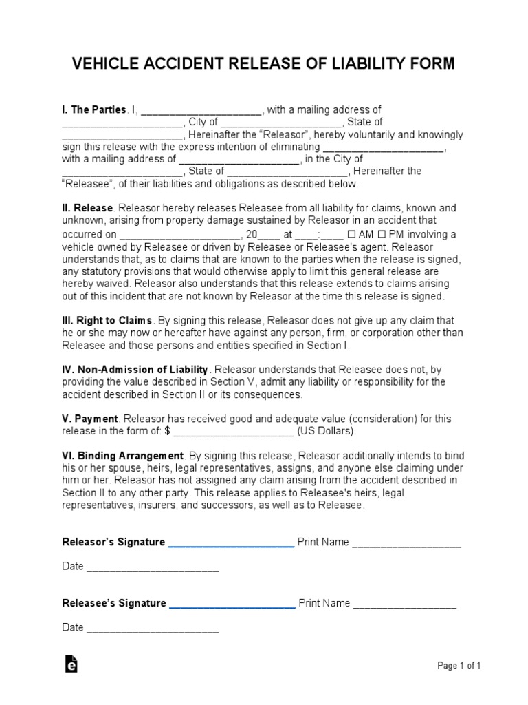 Vehicle Release Form | PDF