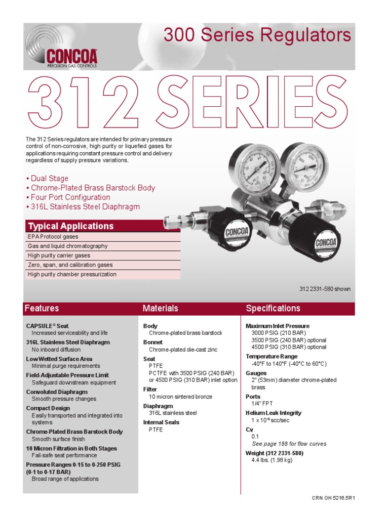312 Regulator | PDF | Valve | Pressure