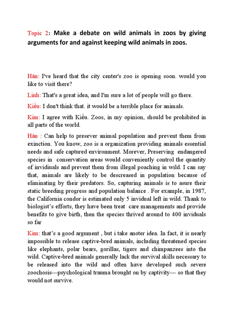 Debating the Ethical Issues of Keeping Wild Animals in Zoos: Arguments ...