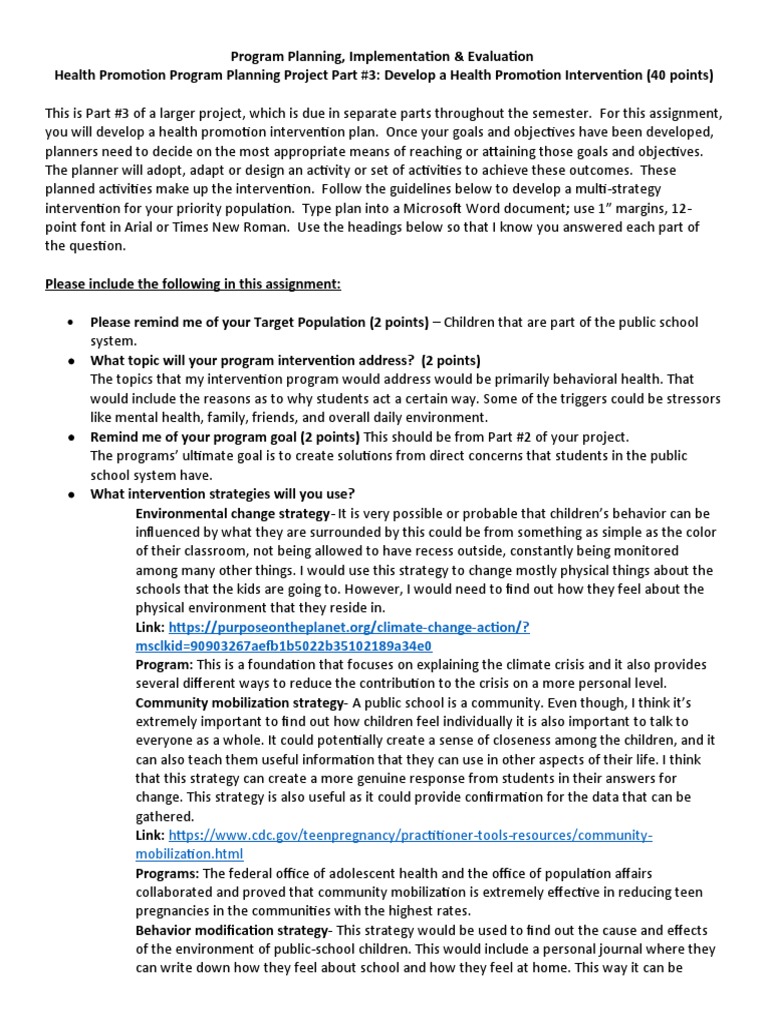 Project Part 3 Intervention Strategies-1 1 | Download Free PDF ...
