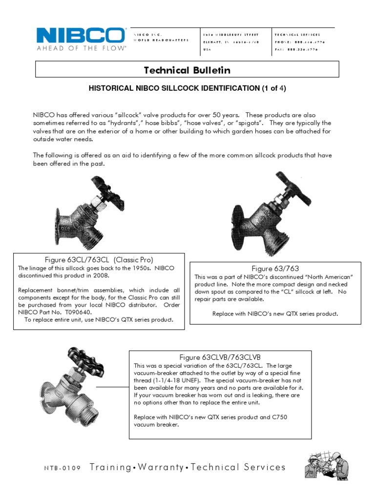 NIBCO Sillcock Identification Guide | PDF | Tap (Valve) | Motor Vehicle