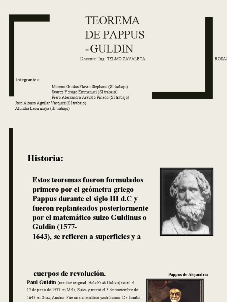 Teorema de Pappus Guldin | PDF | Centro de masa | Masa